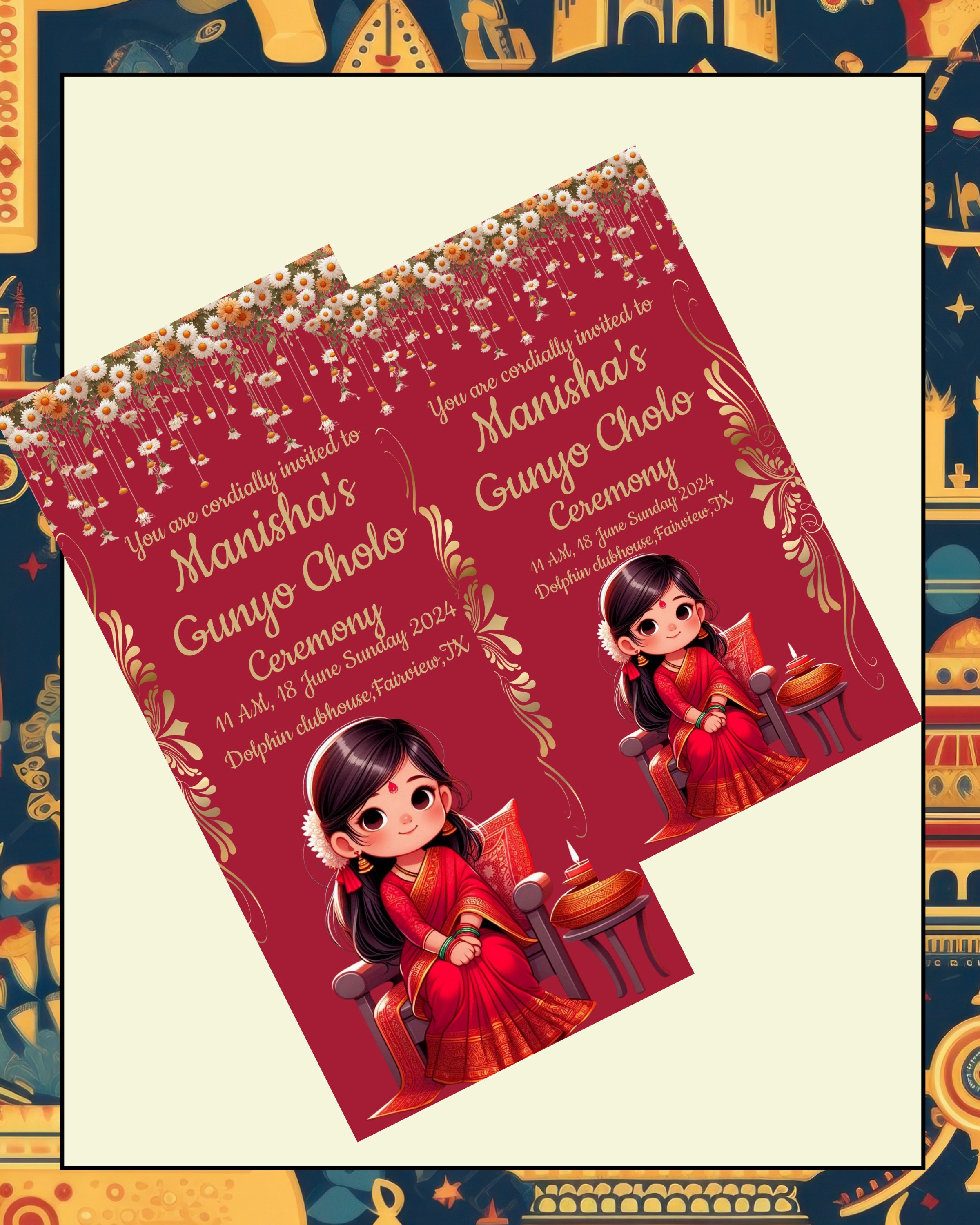 Gunyo Cholo Mobile Invite,gunyo Choli as Watsapp, Nepali Half Saree ...