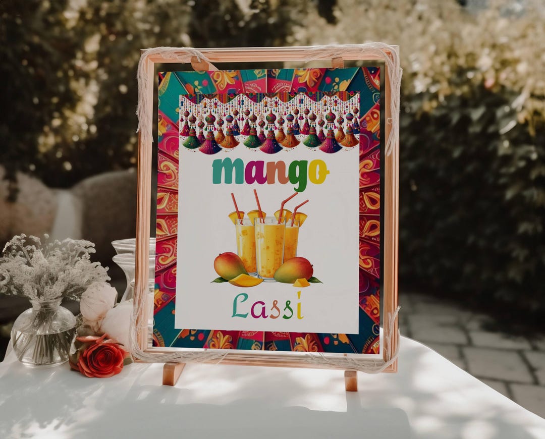 Mango Lassi Table Sign Indian Wedding Food Beverage Signinstant ...