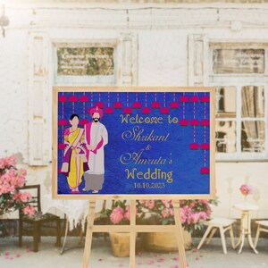 Maharashtrian Wedding Welcome Sign, Indian Wedding Welcome Board for ...