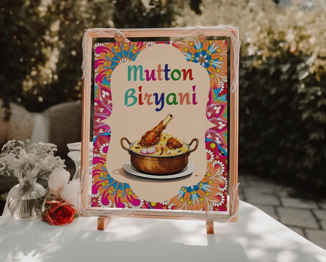 Mutton Lamb Goat Biryani Table Sign| Indian Wedding Food Sign||instant ...