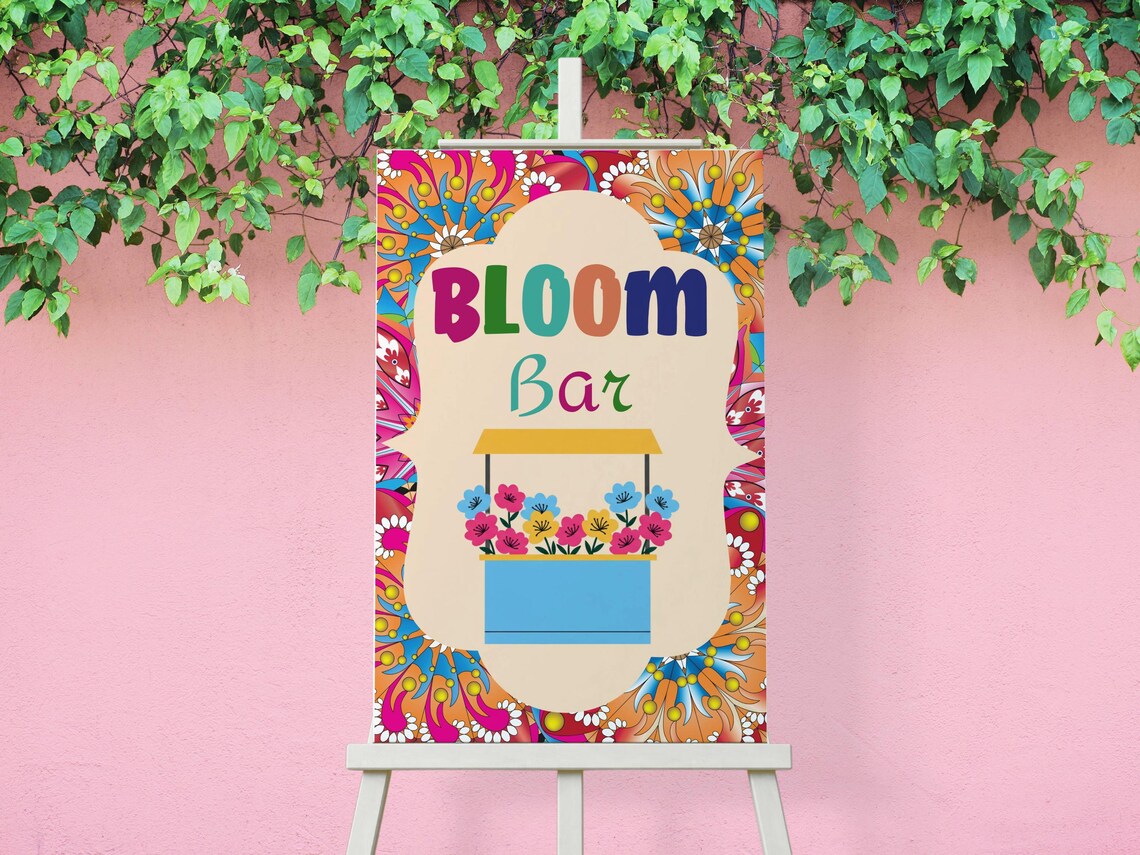 Bloom Bar Sign: Flower Bouquet Cart Poster (digital Download) - Etsy