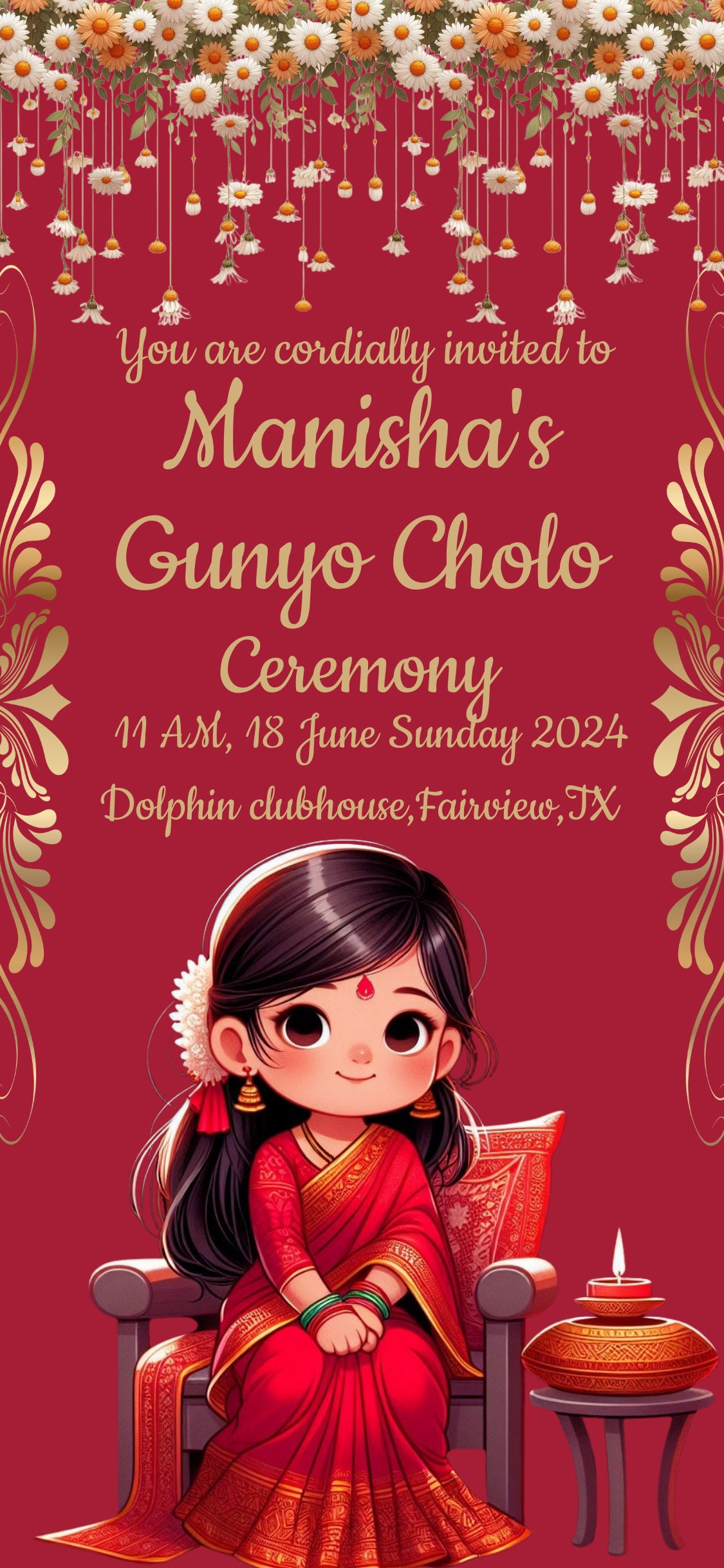 Gunyo Cholo Mobile Invite,gunyo Choli as Watsapp, Nepali Half Saree ...