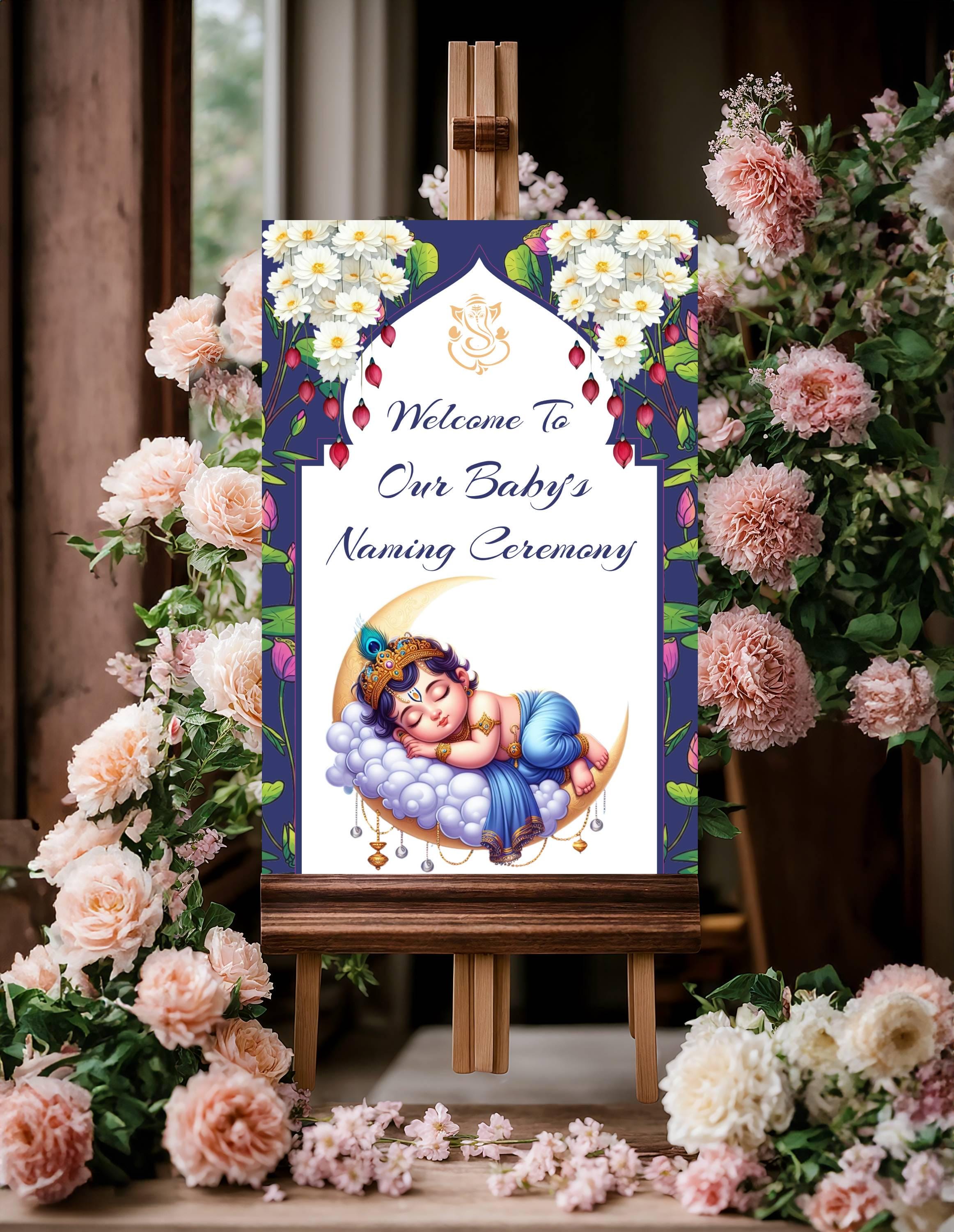 Hindu Baby Naming Ceremony Welcome Sign (digital Download) - Etsy