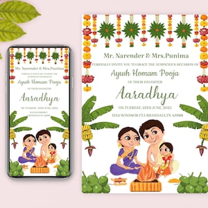 Ayush Homan Ceremony Mobile Invitation in Traditional Theme| Ayush ...