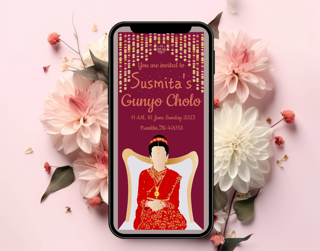 Gunyo Cholo Mobile Invitegunyo Choli as Watsapp Nepali Half - Etsy