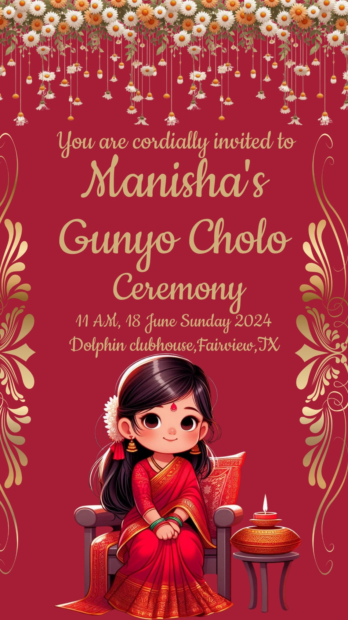 Gunyo Cholo Mobile Invite,gunyo Choli as Watsapp, Nepali Half Saree ...