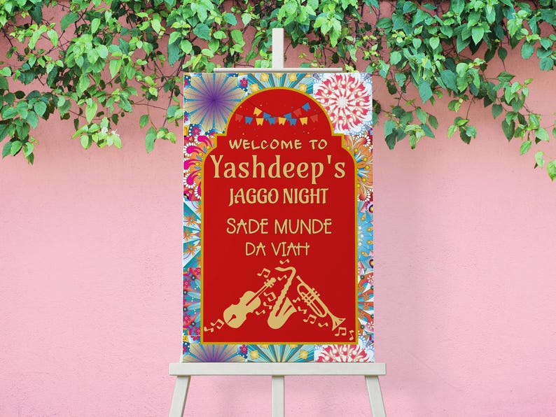 Jaggo Welcome Sign: Punjabi Wedding Decor (digital Download) - Etsy