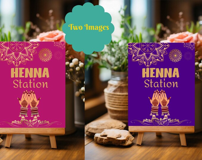 Custom Henna Station Sign: Mehndi Party Decor (digital Download) | Boho ...