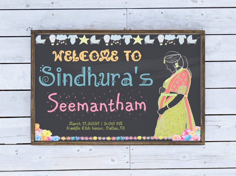 Indian Baby Shower Seemantham Welcome Sign, Seemantham Ceremony Boy ...