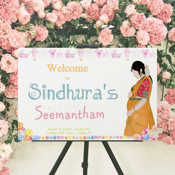 Seemantham Welcome Board - Etsy