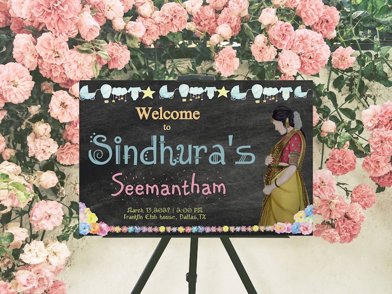 Buy Indian Baby Shower Seemantham Welcome Sign Seemantham Online in ...