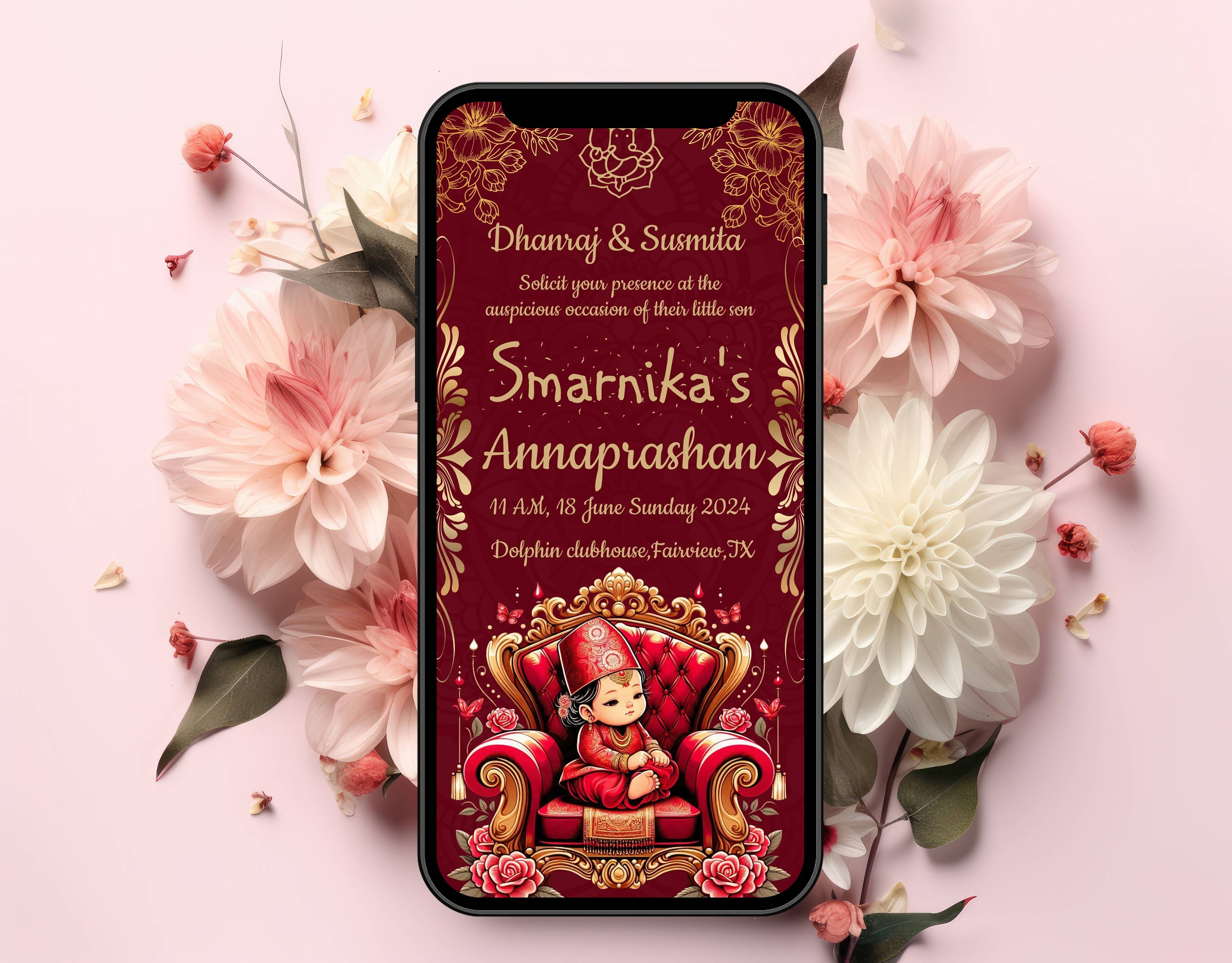 Nepali Girl Annaprashan Invitation: Rice Feeding Ceremony (digital File ...