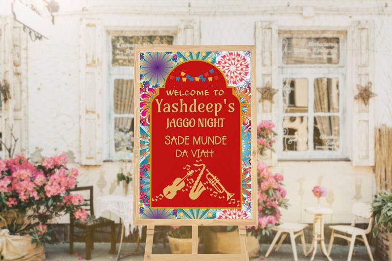 Jaggo Welcome Sign: Punjabi Wedding Decor (digital Download) - Etsy