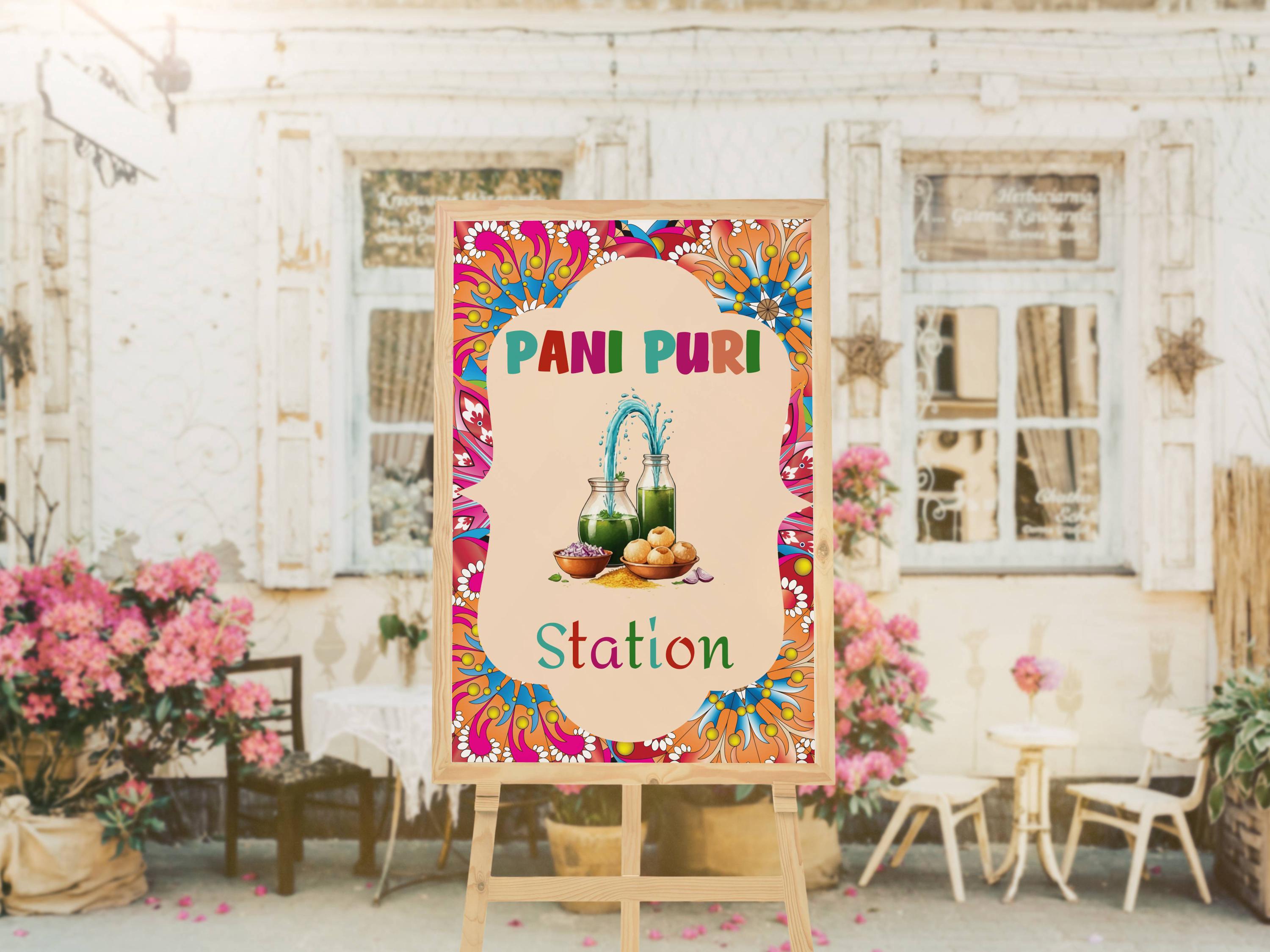Pani Puri Station Sign|indian Food Poster|pani Puri Shots|instant ...