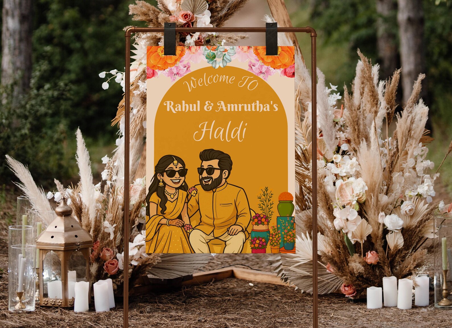 Haldi Ceremony Welcome Sign: Indian Wedding Decor (digital Download ...