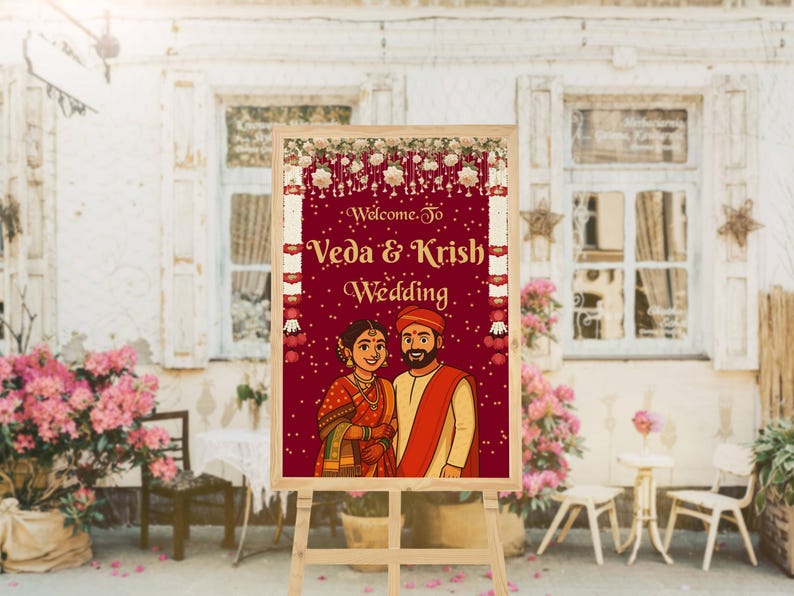 Maharashtrian Wedding Welcome Sign, Indian Wedding Welcome Board for ...