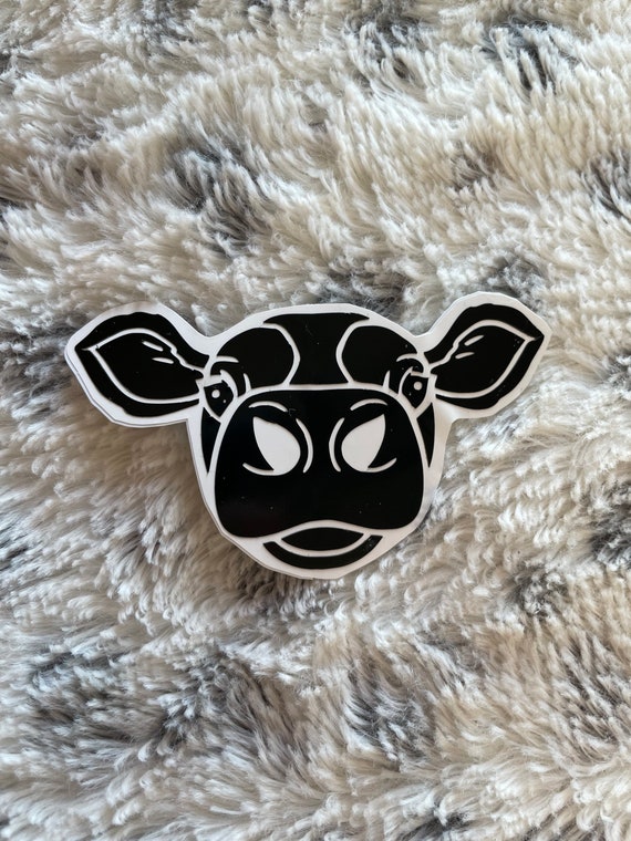 Cute Cow Vinyl Sticker - Etsy