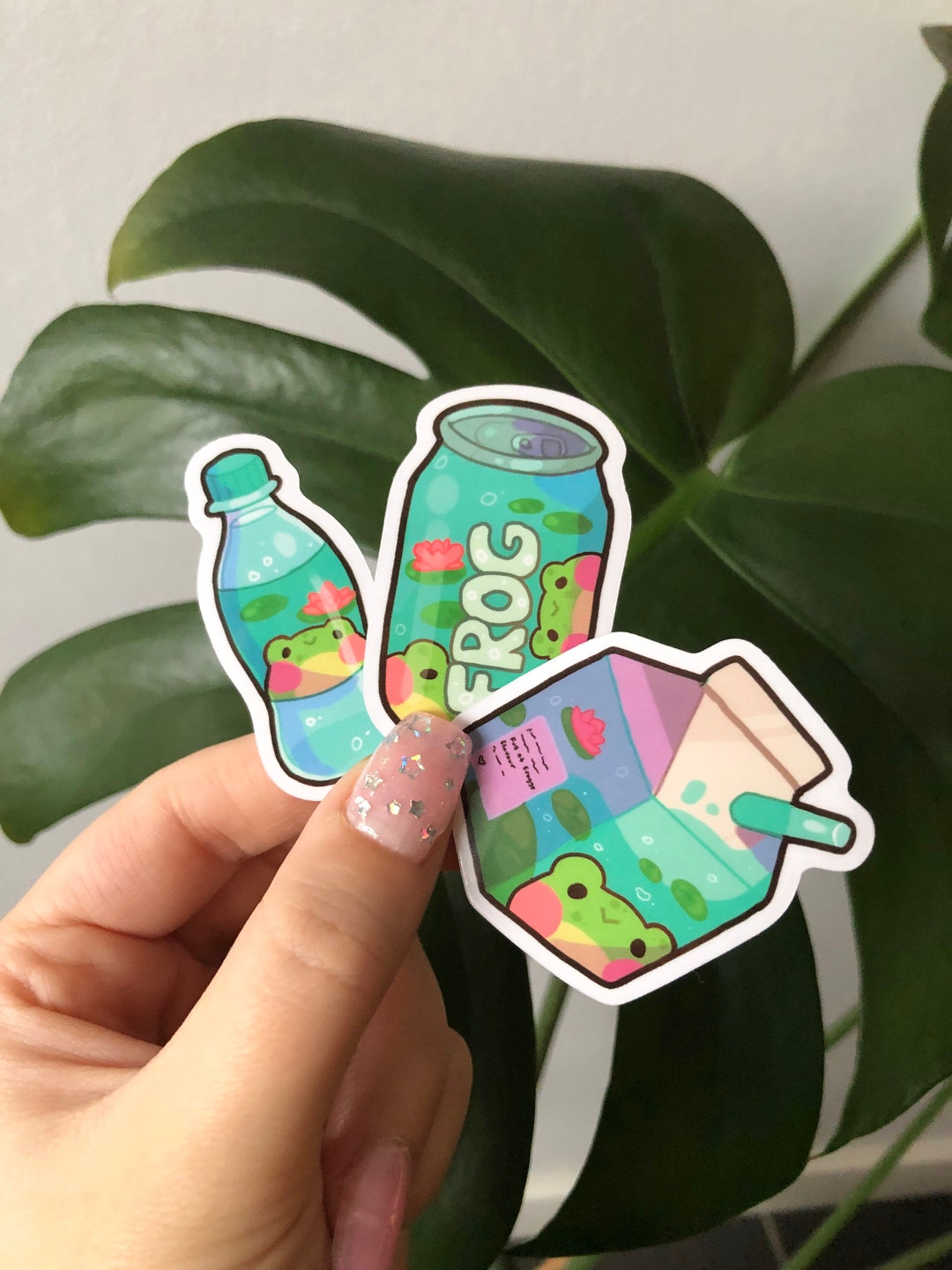 Transparent Vinyl Sticker Pack - Frog Beverages - Etsy
