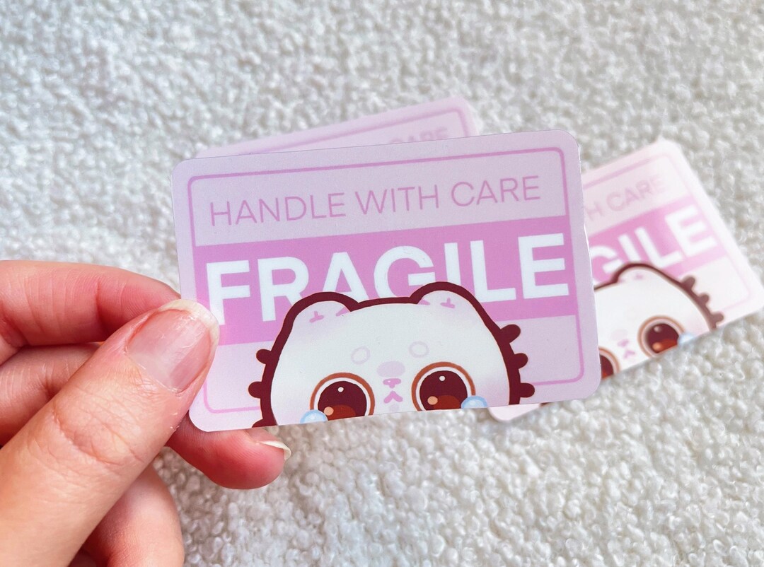 Fragile Cat Sticker - Vinyl Glossy Stickers - Kitty Sticker - Funny ...