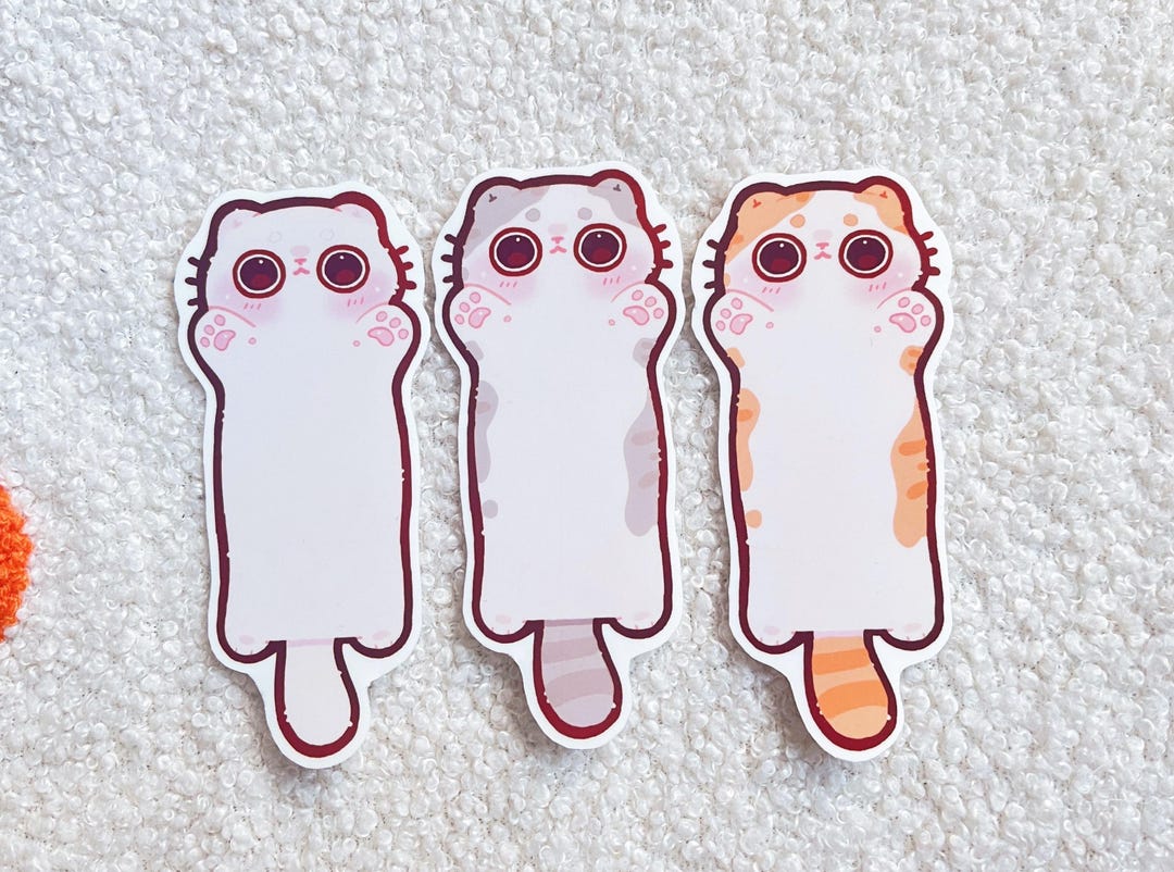 Long Cat Sticker - Vinyl Glossy Stickers - Long Kitty Sticker - Cute ...