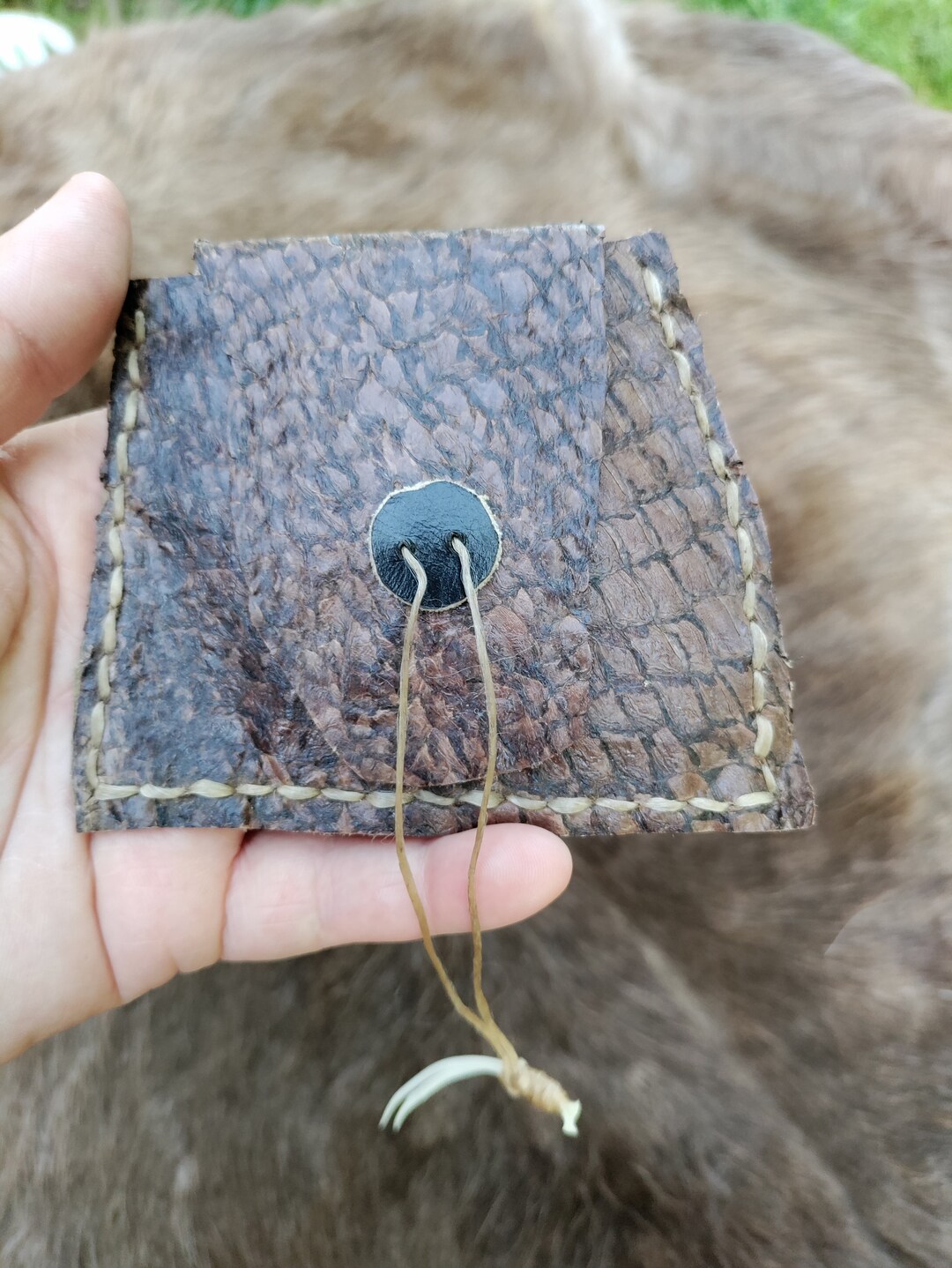 Small Fish Hide Belt Pouch - Etsy
