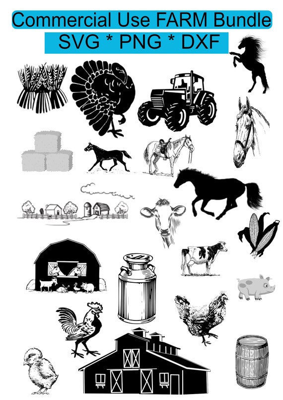 FARM SVG Bundle Free Use Svg Png Dxf 21 Images in Each Type - Etsy