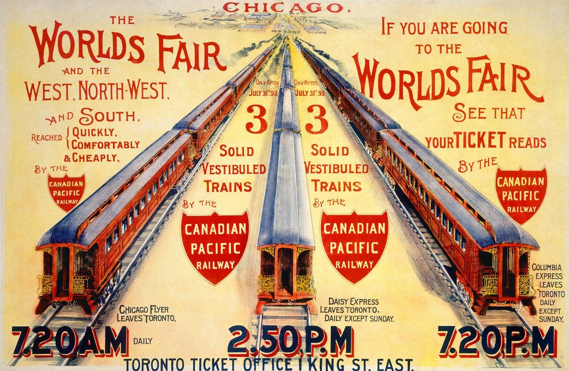 Canadian Pacific Chicago Worlds Fair Poster 0000-8572 - Etsy