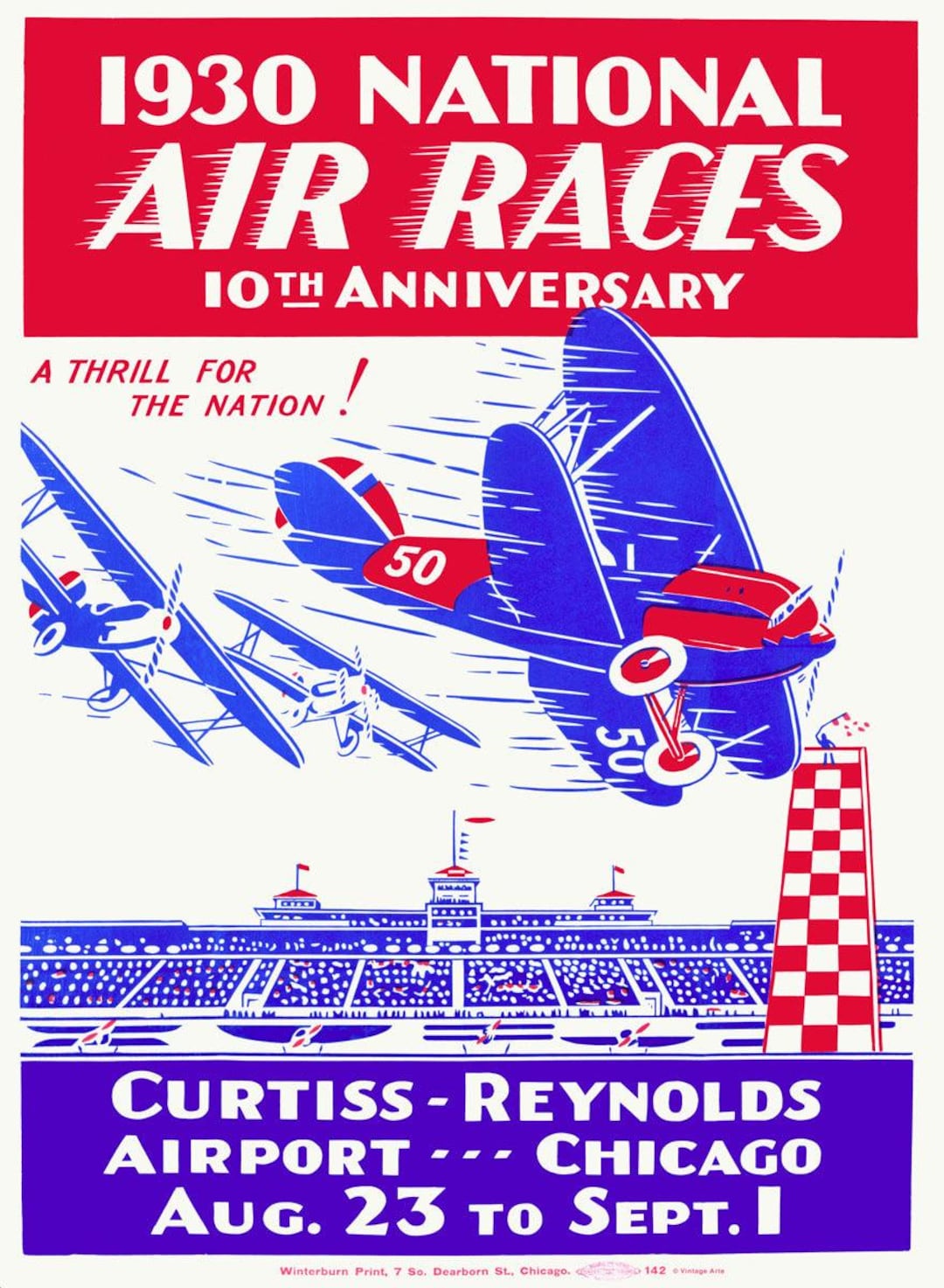 1930 National Air Race Aviation Poster 0000-4012 - Etsy