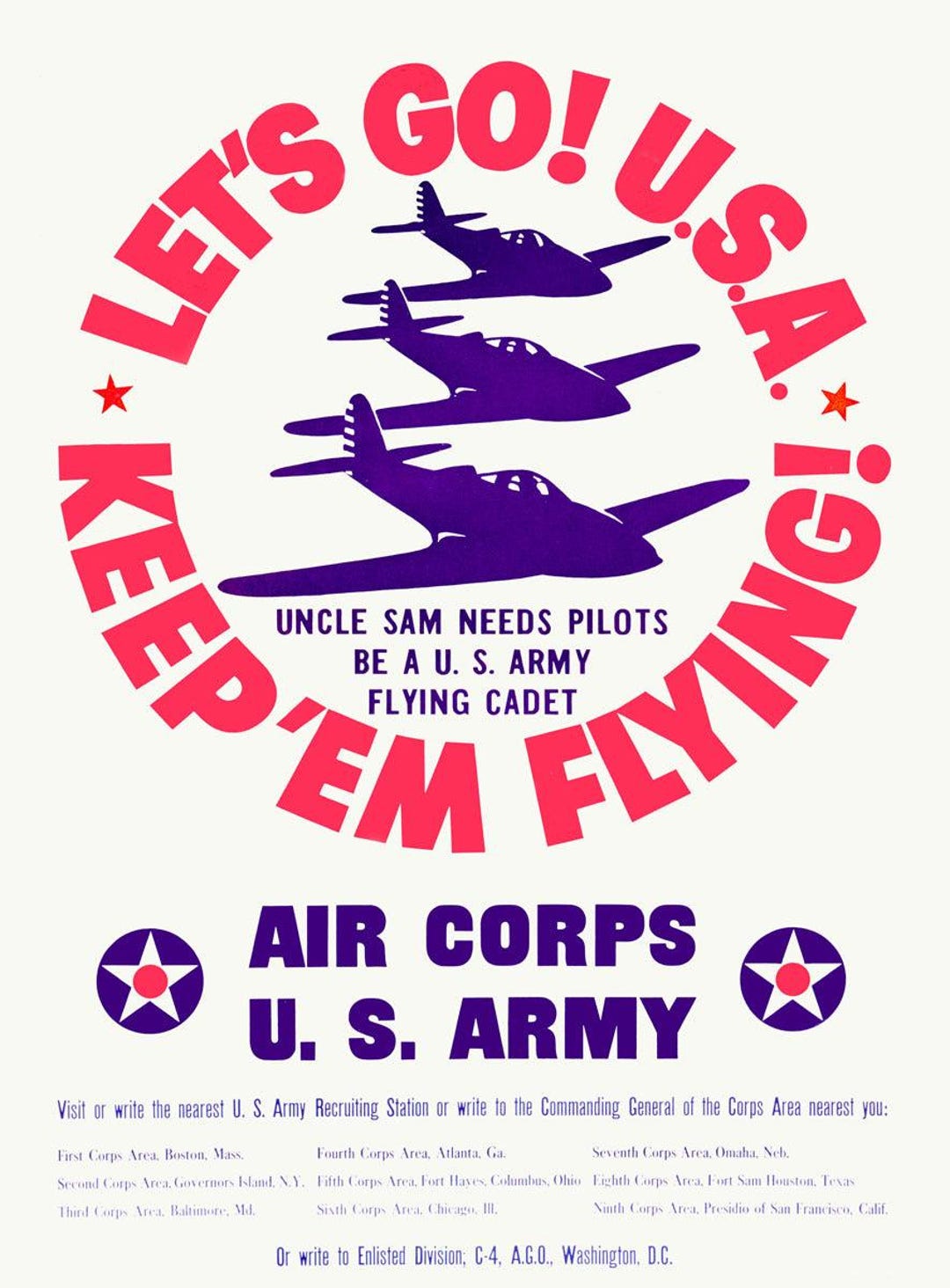 WWII US Army Air Corps 'let's Go' 0000-4107 - Etsy