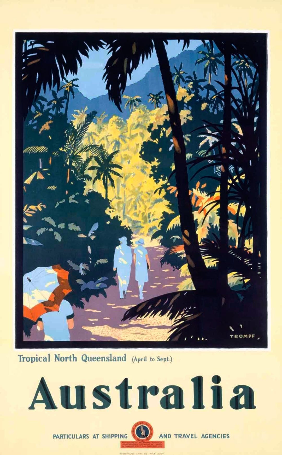 Vintage Poster Australia Queensland Rain Forest 0000-4280 - Etsy