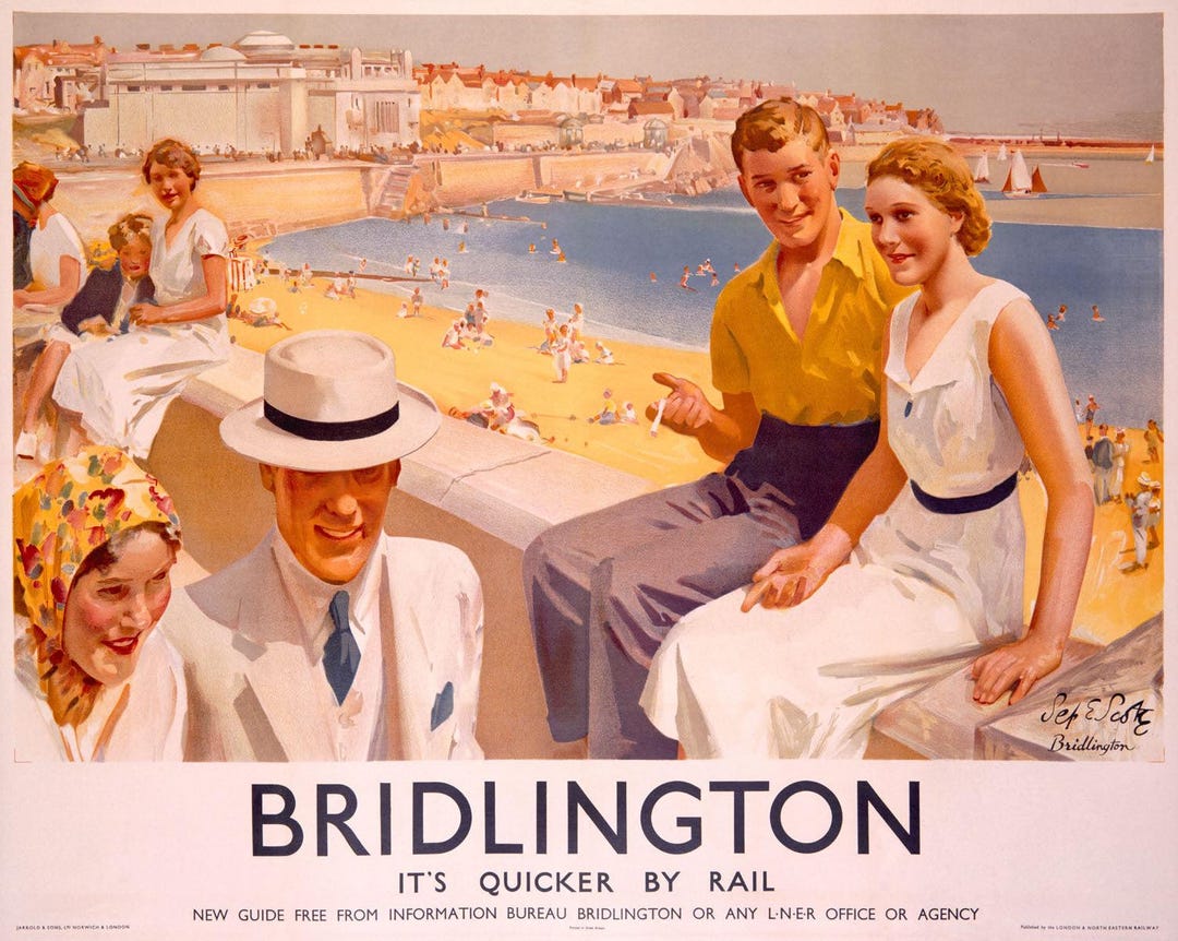 LNER Railway Bridlington Beach Poster 0000-1266 - Etsy
