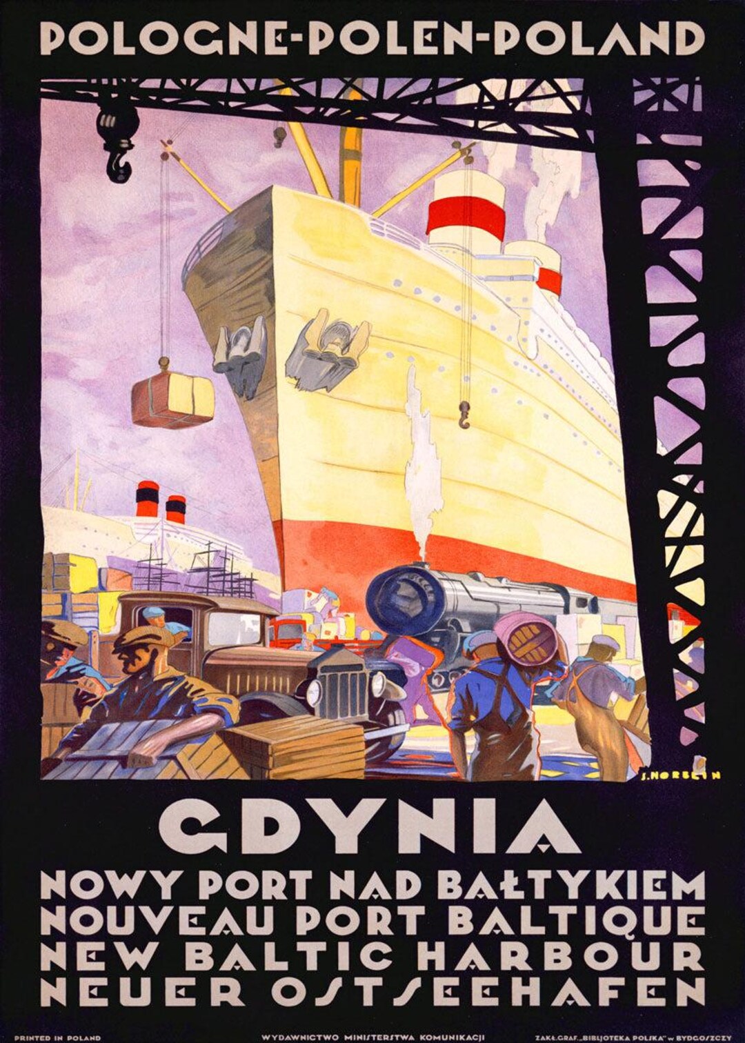 Polish Shipping Port of Gdynia Promtional Poster 0000-4383 - Etsy
