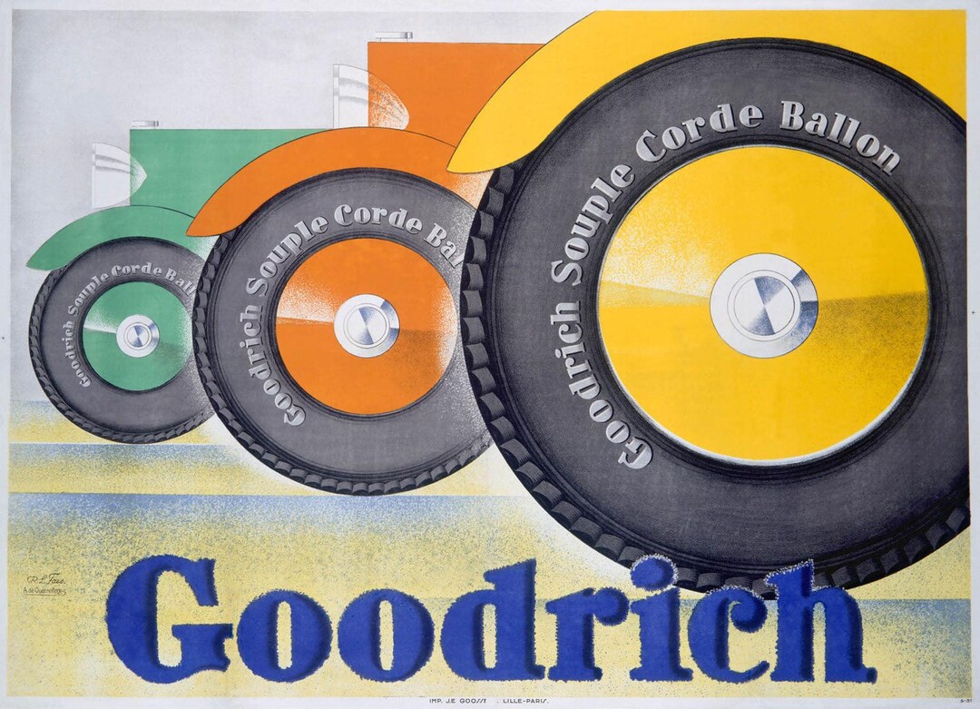 Goodrich Automobile Tire Poster 0000-6892 - Etsy