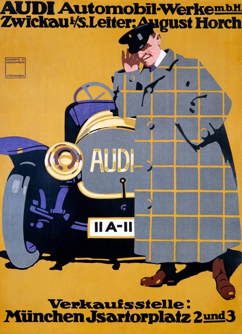 Munchen AUDI Auto Union Roadster Poster 0000-1754 - Etsy