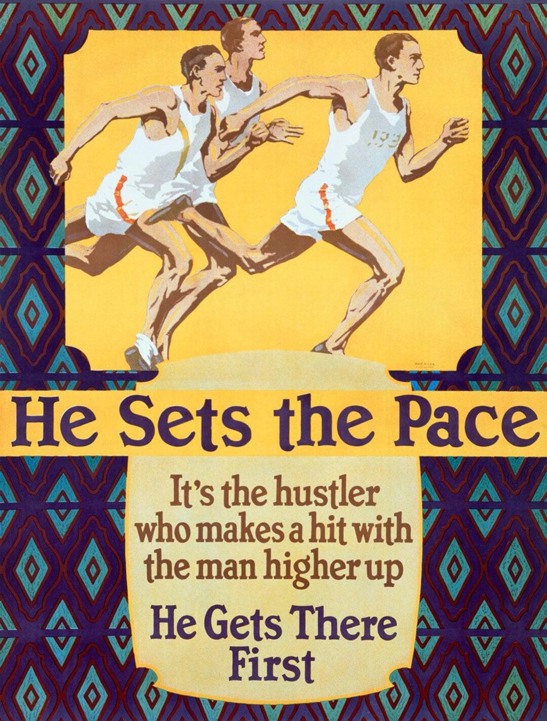 He Sets the Pace Motivational Poster 0000-3198 - Etsy