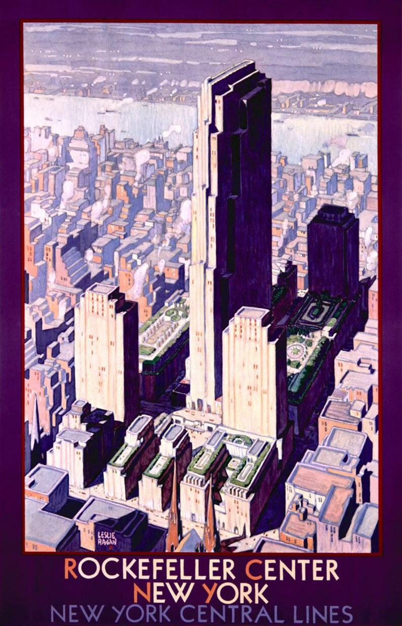 1934 Rockefeller Center Railroad Poster 0000-3654 - Etsy