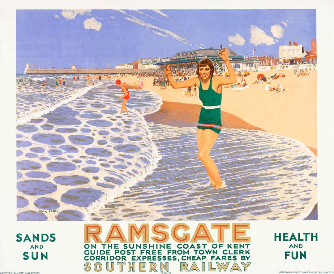 Southern Railway Ramsgate Beach Poster 0000-6454 - Etsy