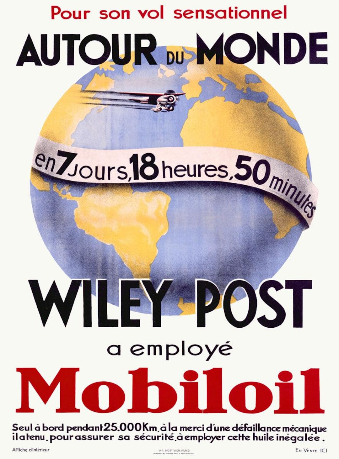 Mobil Aviation Motor Oil Poster 0000-4077 - Etsy