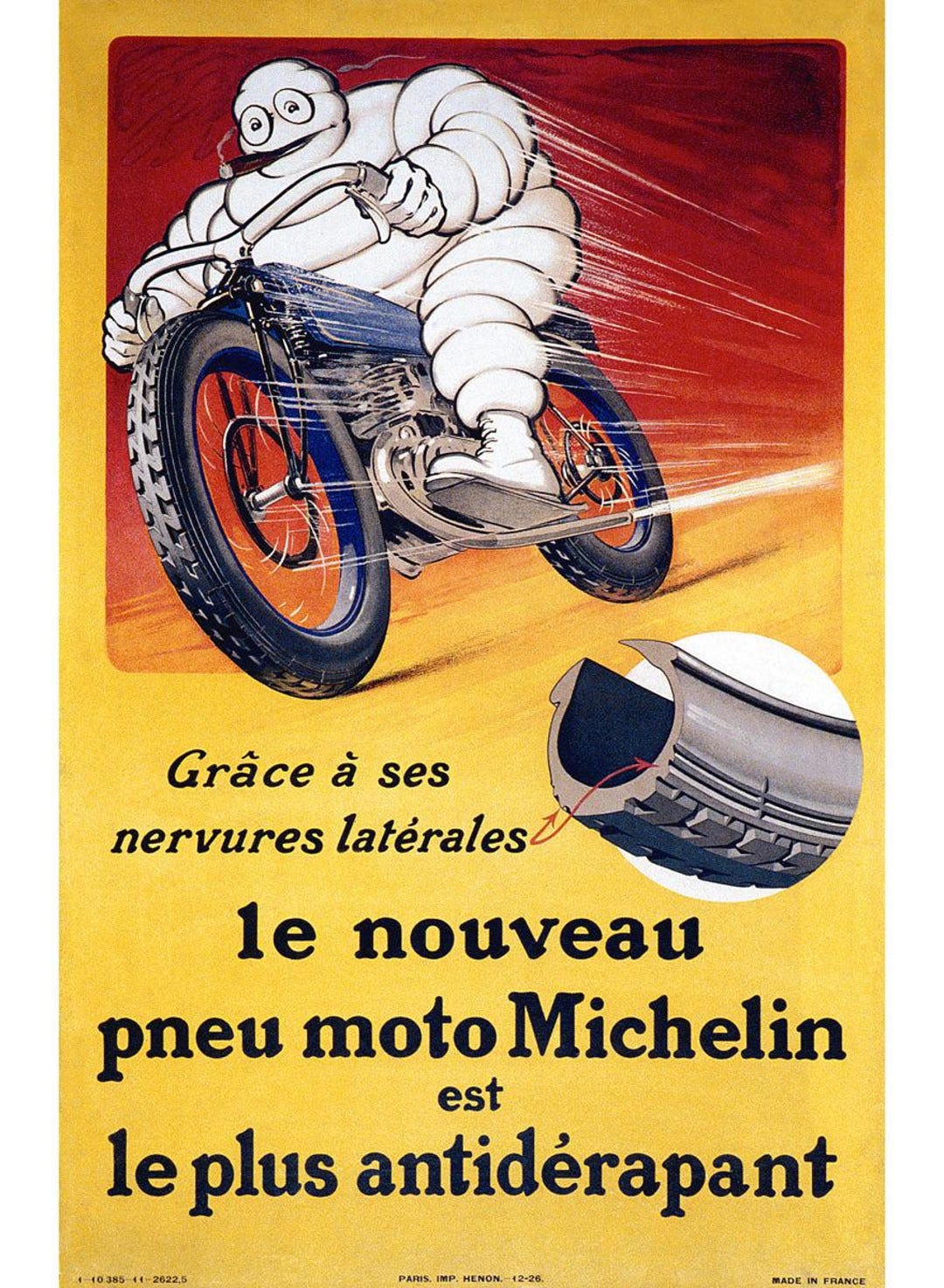 Michelin Bibendum Motorcycle Tire Poster 0000-6769 - Etsy