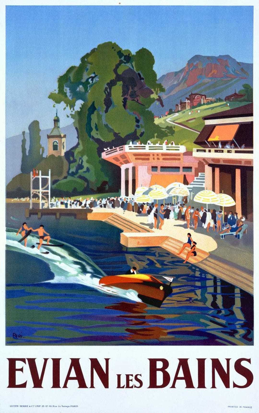 Evian Riva Boat Water Ski Poster 0000-3155 - Etsy