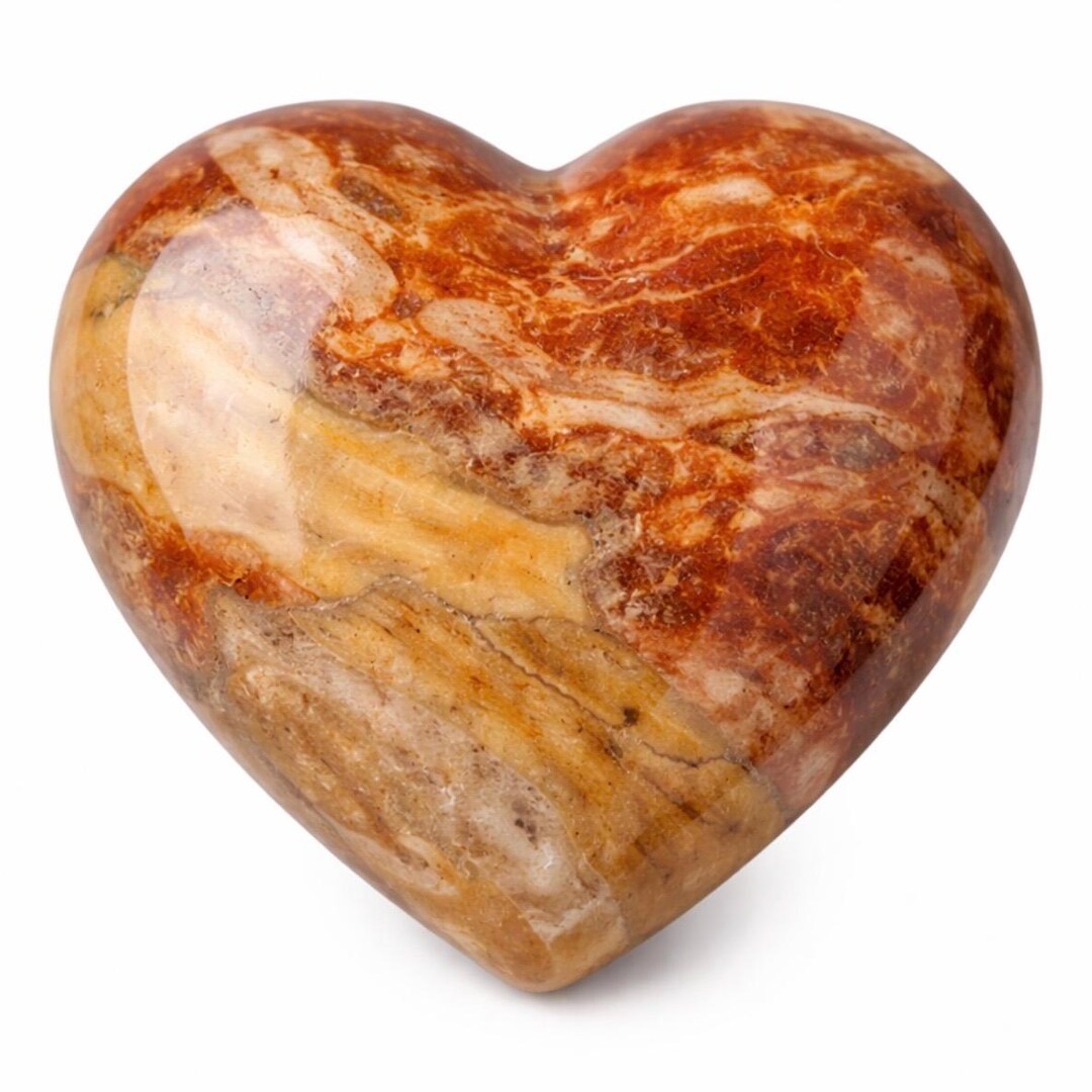 Sunset Jasper Heart Carving – Handpicked Statement Stone - Etsy