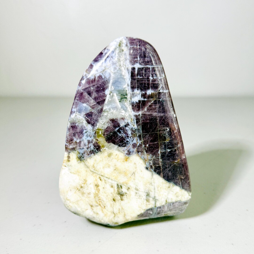 Rare Large Purple Anhydrite Freeform — Natural Lavender Color, White ...