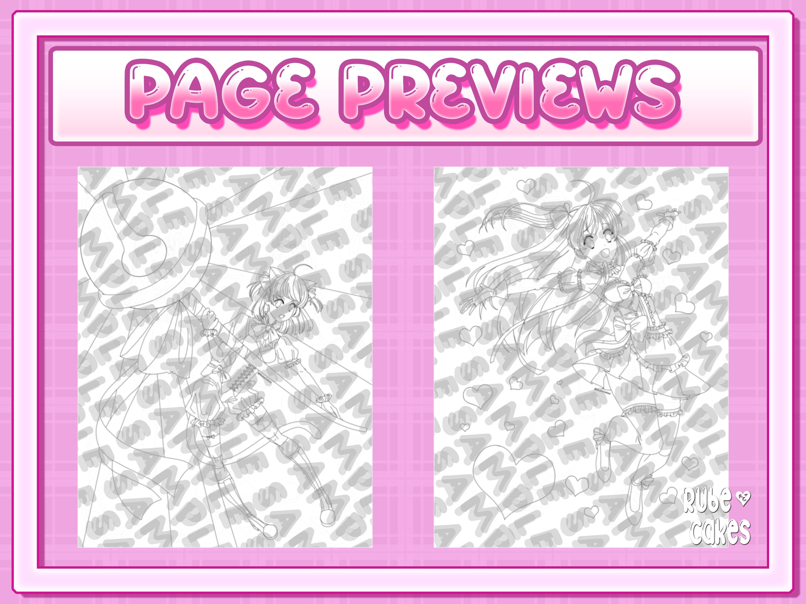 Anime Magical Girl Printable + Digital Coloring Book Vol. I / All Ages ...