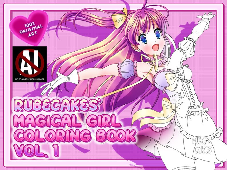 Anime Magical Girl Printable + Digital Coloring Book Vol. I / All Ages ...