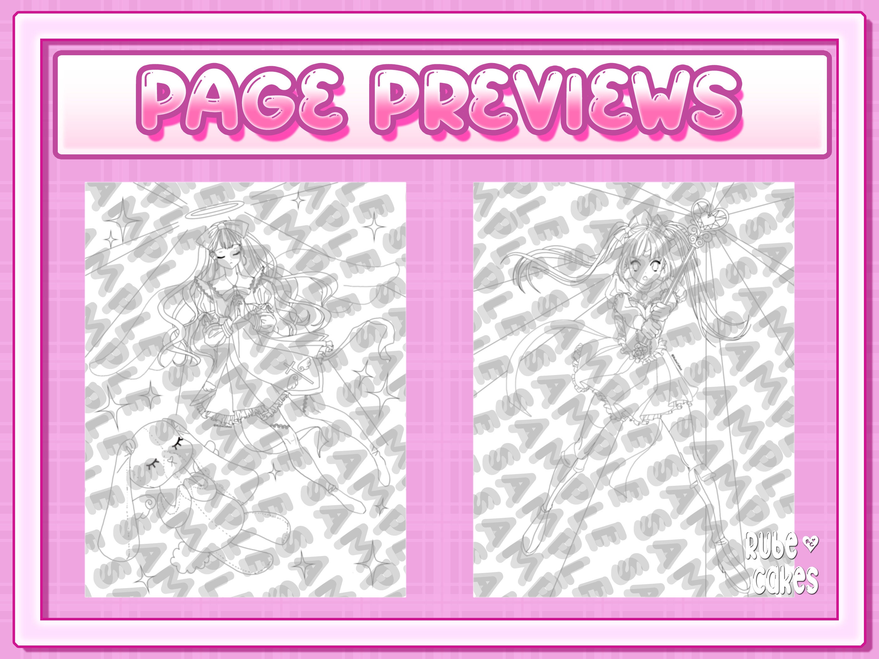 Anime Magical Girl Printable + Digital Coloring Book Vol. I / All Ages ...