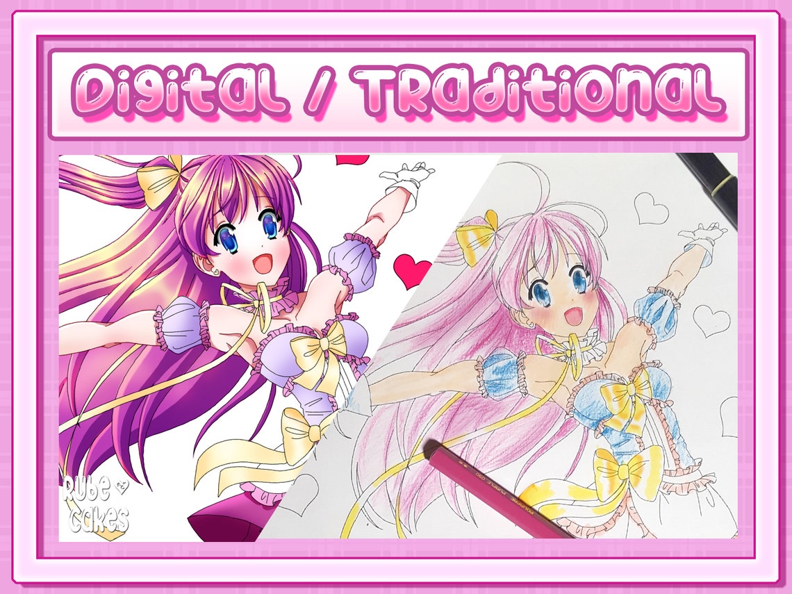 Anime Magical Girl Printable Digital Coloring Book Vol. I / - Etsy