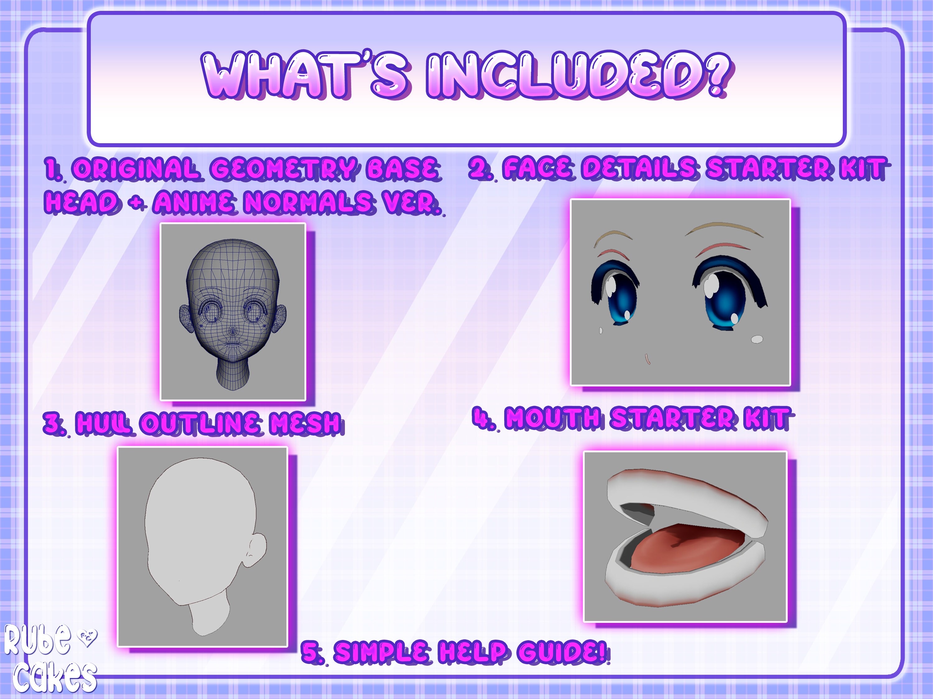 3D Shoujo Anime Head Basemesh + Blendshapes / Premade Female Vtuber ...