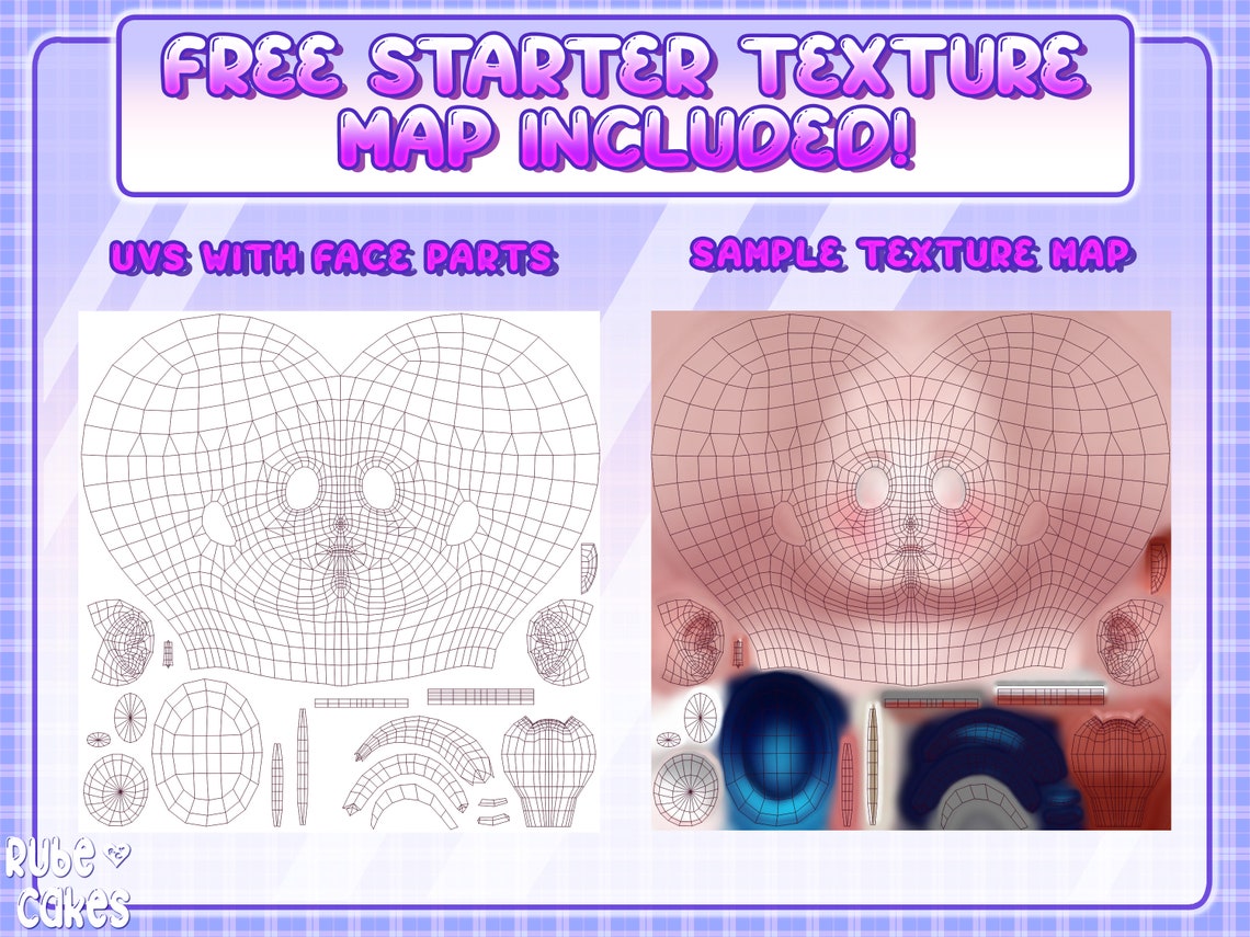 3d Shoujo Anime Head Basemesh Vtuber Customizable Face Vrchat Digital Manga Head Blender