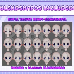 3D Kodomo Anime Head Basemesh Blendshapes / Vtuber Customizable Face ...