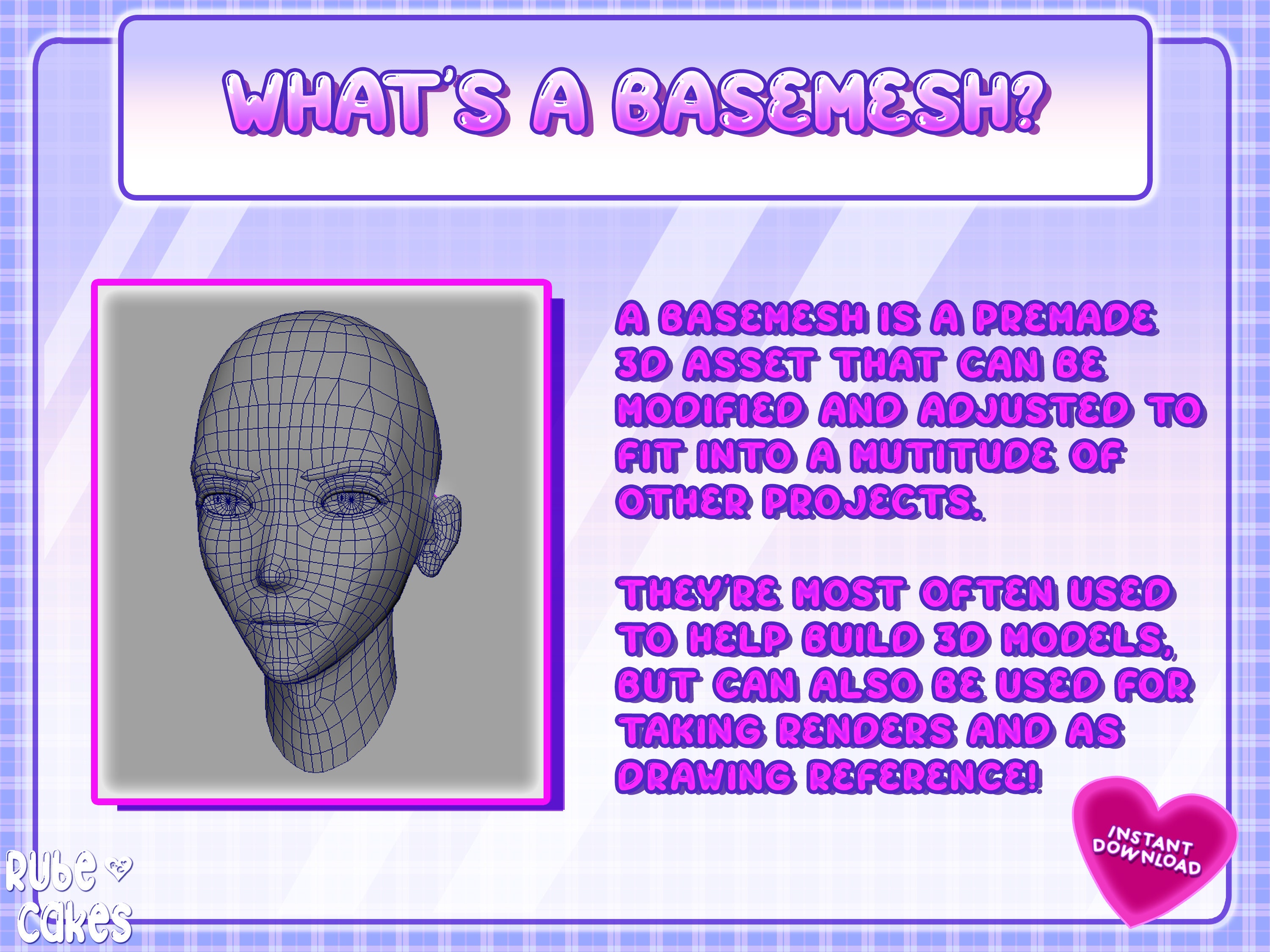 3D Ikemen Anime Head Basemesh / Vtuber Customizable Face / Vrchat ...